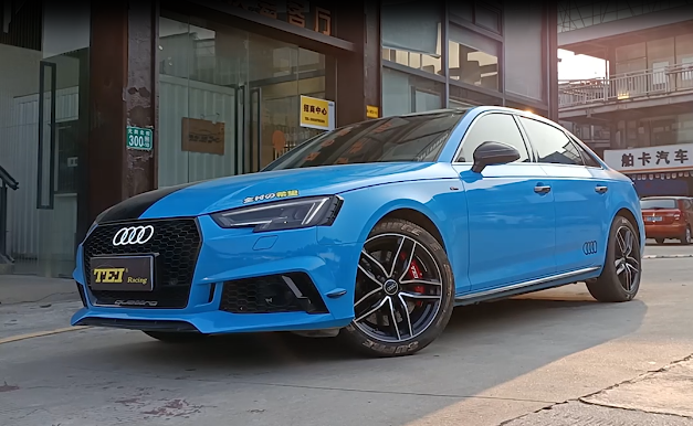 奥迪改装|16年奥迪A4L升级安装TEI刹车前轮P40NS卡钳案例——veecar|汽车改装|改装知识分享平台